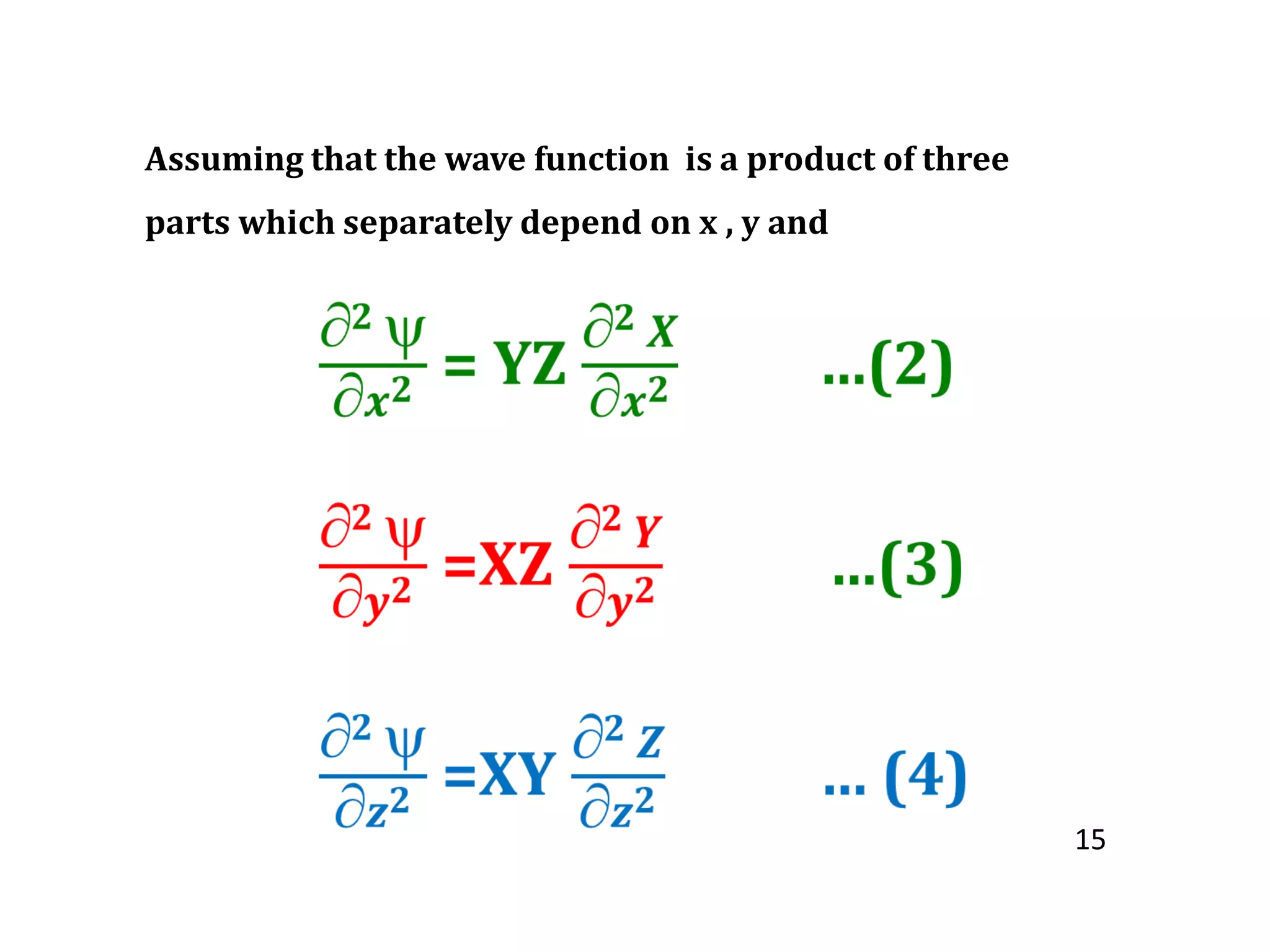 Schrodinger wave equation 3 D box | PPTX