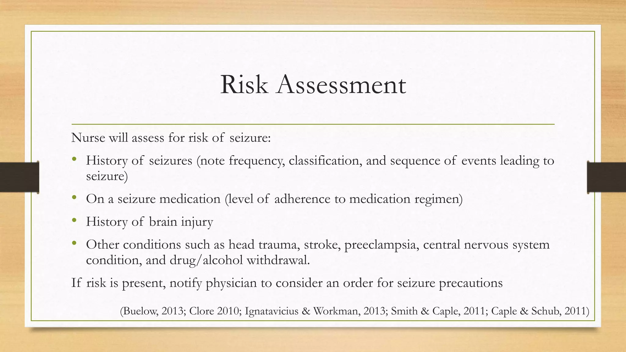 Sch seizure precautions | PPTX