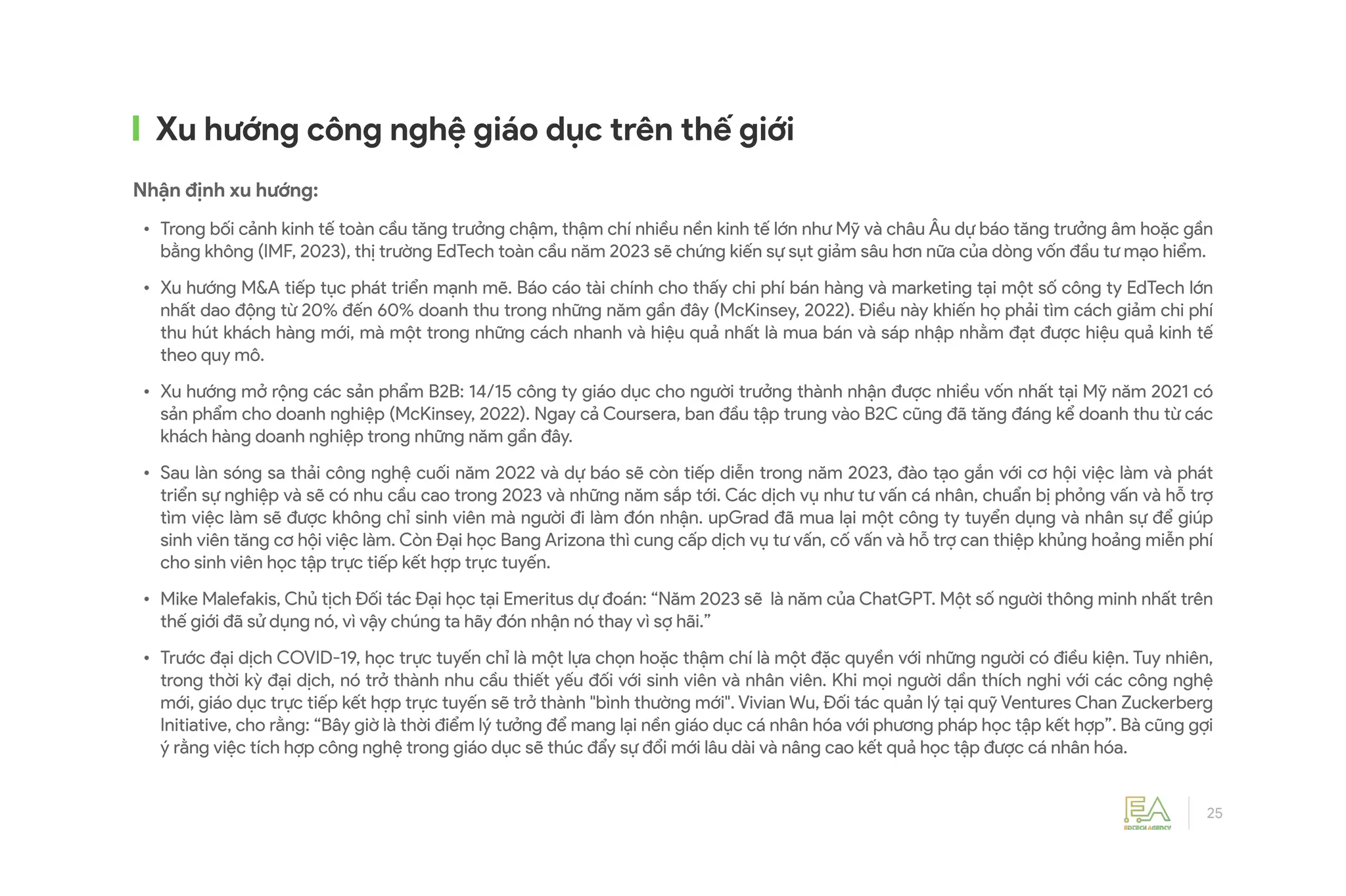 Báo cáo thống kê và định hướng phát triển công nghệ cho giáo dục - EduTech tại Việt Nam 2023 | PDF