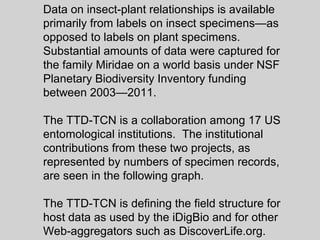 The structure of insect—plant host data as derived from museum ...