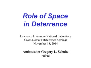 Role of Space in Deterrence | PDF