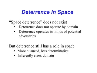 Role of Space in Deterrence | PDF | Defense Industry | Industries