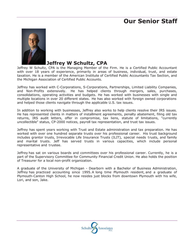 Schultz, cpa firm profile | PDF