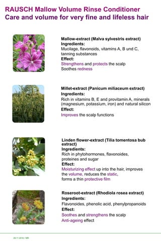 RAUSCH Mallow Volume Care Line. Shop Now! | PPTX | Herbs and ...