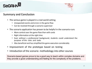 Scenario-based Serious Game to Teach about Healthcare | PDF