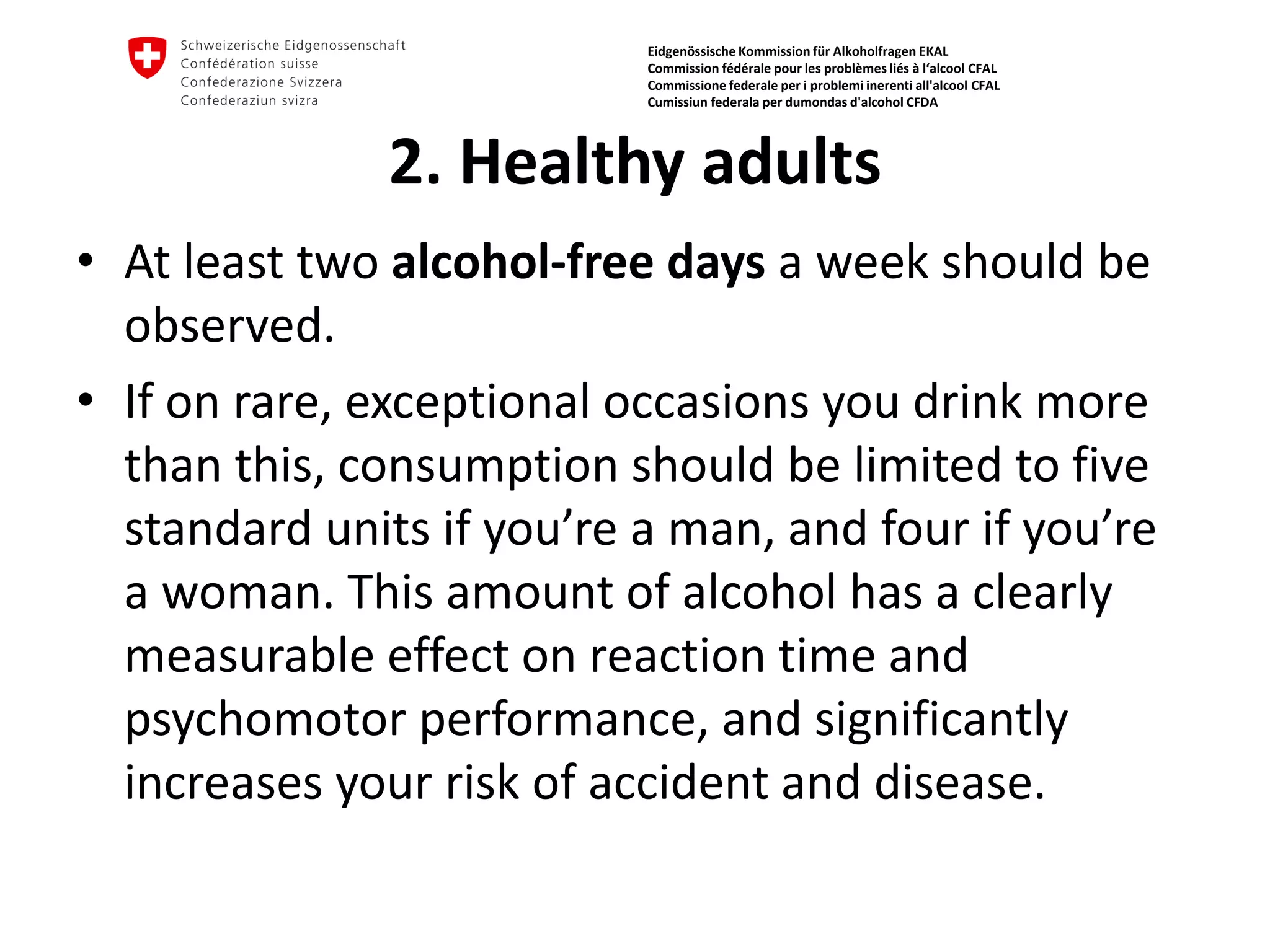 New alcohol guidelines in Switzerland 2015 | PPT