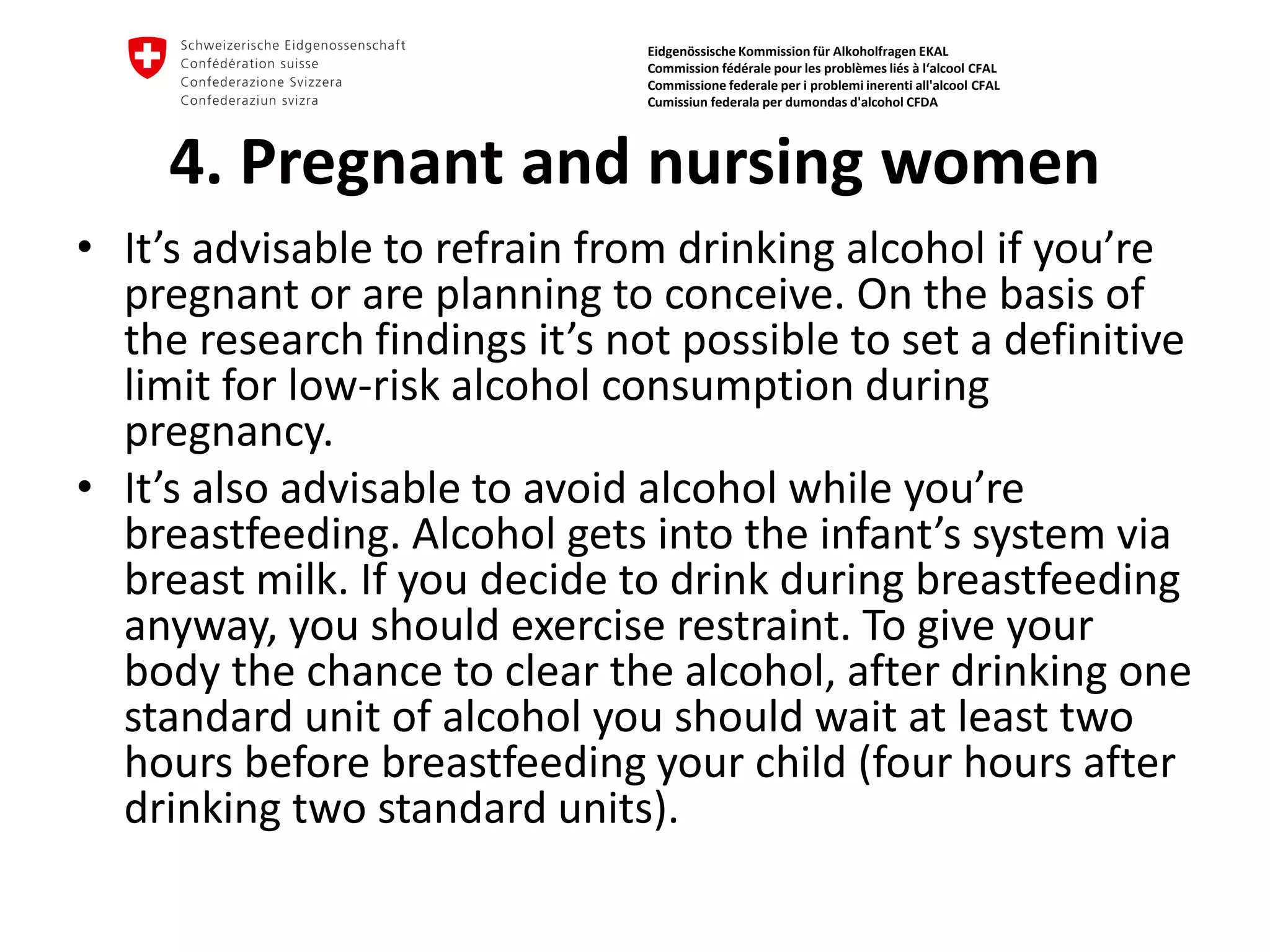 New alcohol guidelines in Switzerland 2015 | PPT