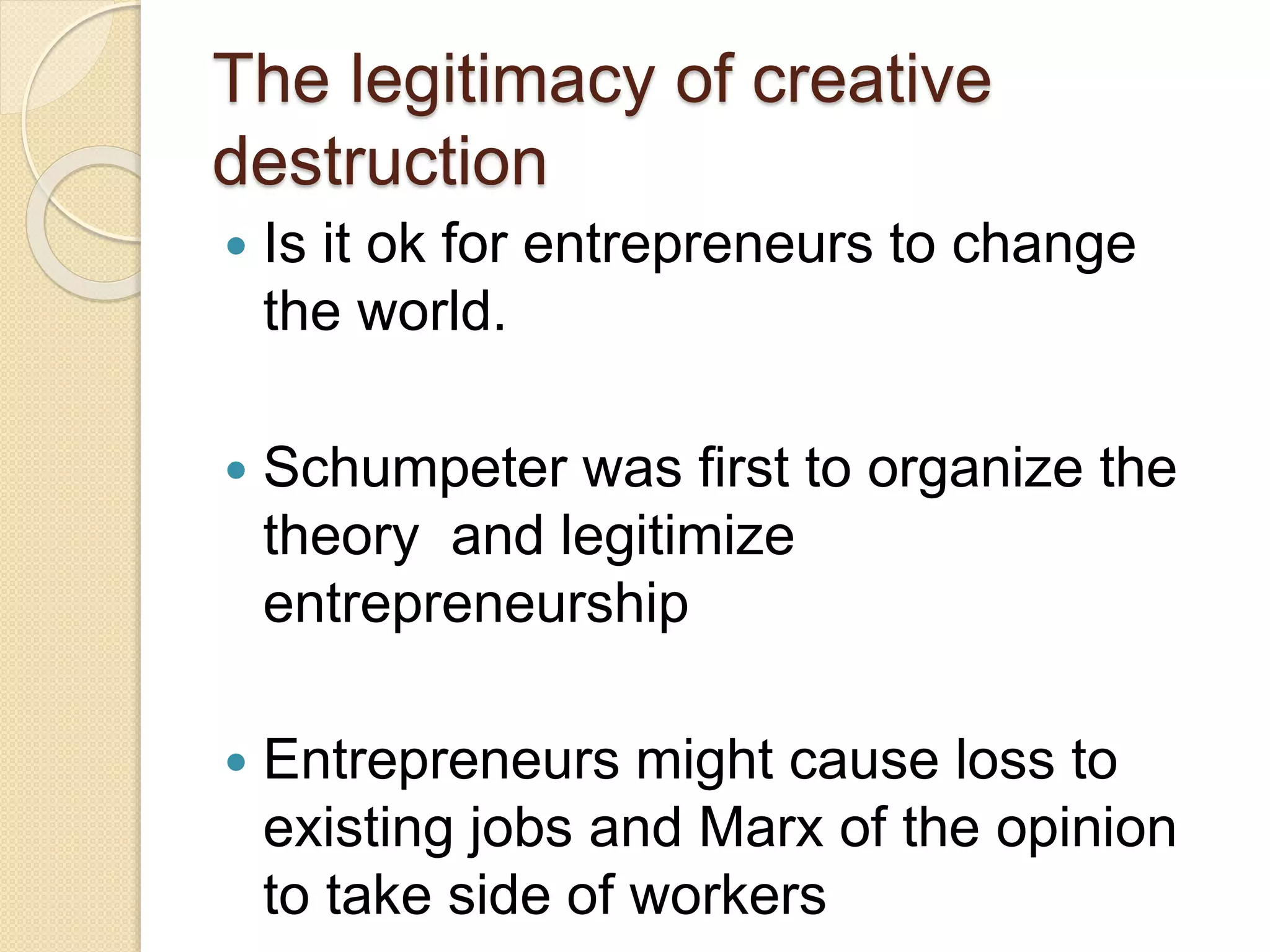 Schumpeter and the strategy of creative destruction | PPTX