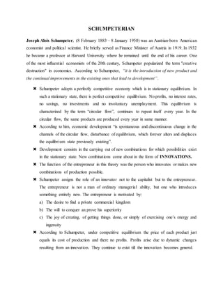 Schumpeterian Theory on Entrepreneurship!!! | DOCX