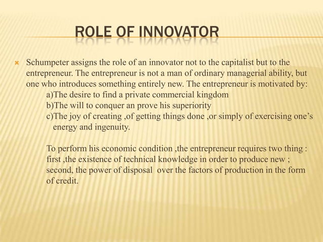 Schumpeter theory of economic development | PPTX