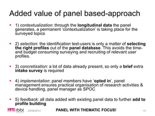 Structuring User Involvement Dimitri Schuurman et al summer school ...