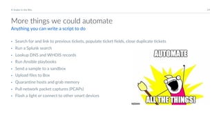 PyCon 2019 - A Snake in the Bits: Security Automation with Python | PPT