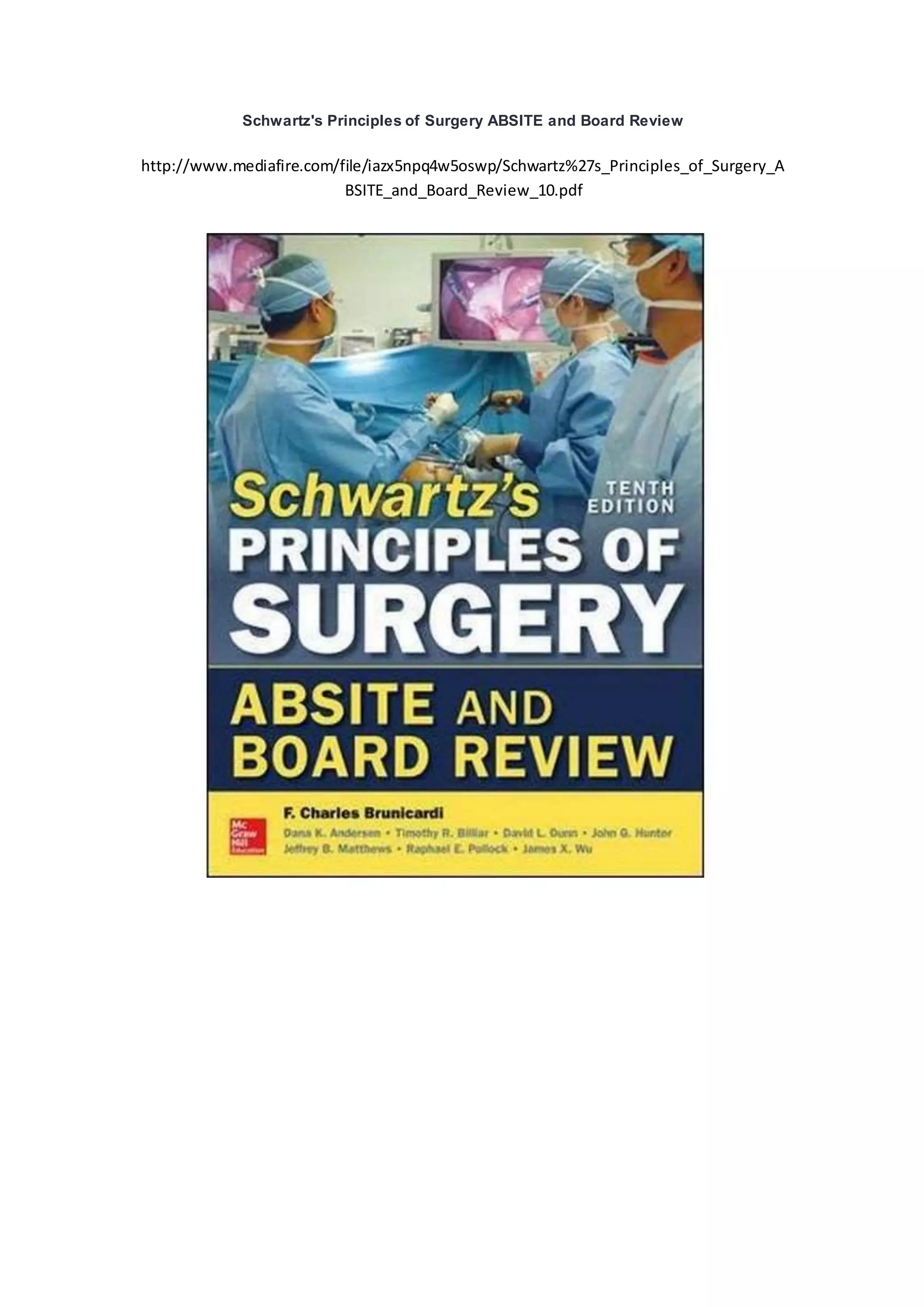 Schwartz's principles of surgery absite and board review link | DOCX