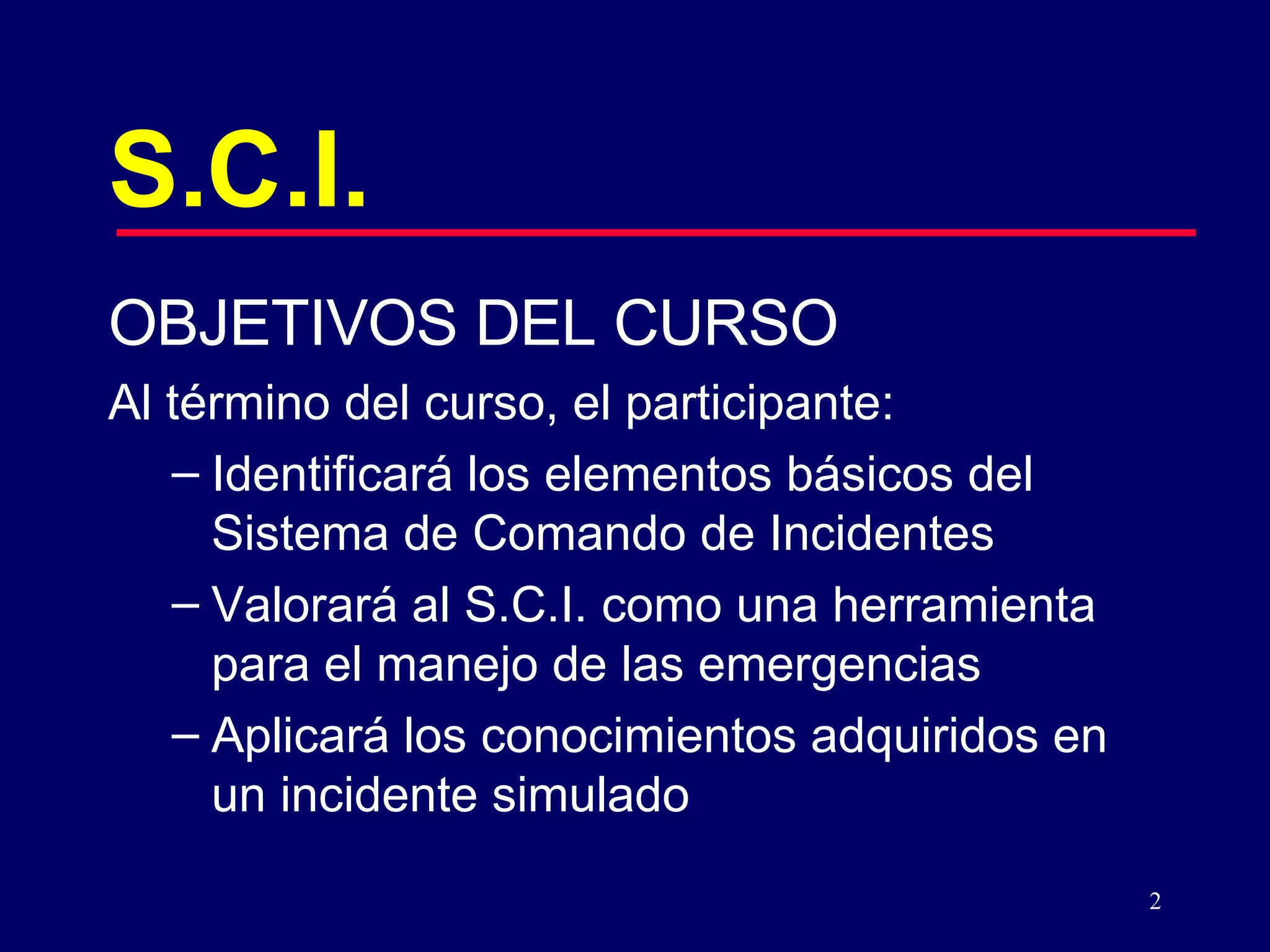 Introducción al Sistema de comando de incidentes | PPT