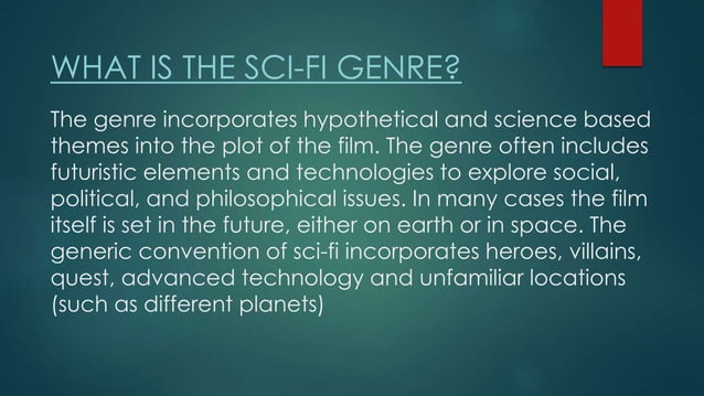 The Generic conventions of Sci-fi films | PPTX | Science Fiction | Genres