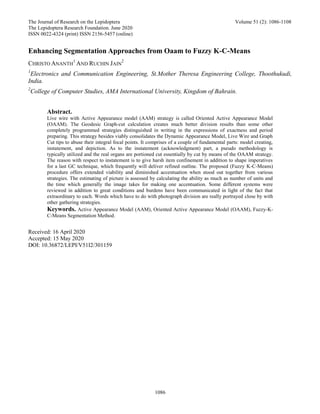 Enhancing Segmentation Approaches from Oaam to Fuzzy K-C-Means | PDF