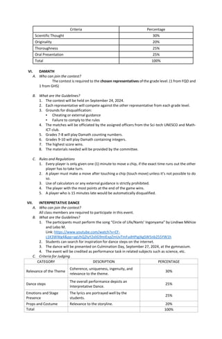 Sci-Math-Guidelines for the upcoming year of 24-25 | PDF