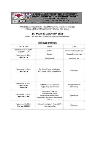 Sci-Math-Guidelines for the upcoming year of 24-25 | PDF