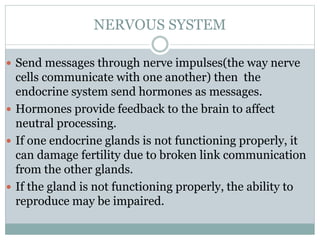 Role of endocrine system and nervous system | PPTX