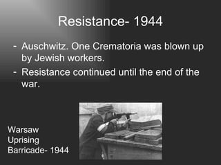 Resistance in The Holocaust | PPT