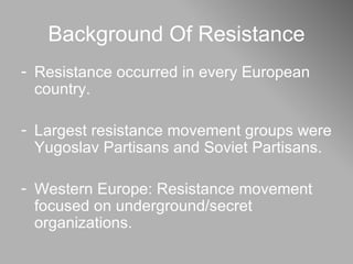 Resistance in The Holocaust | PPT