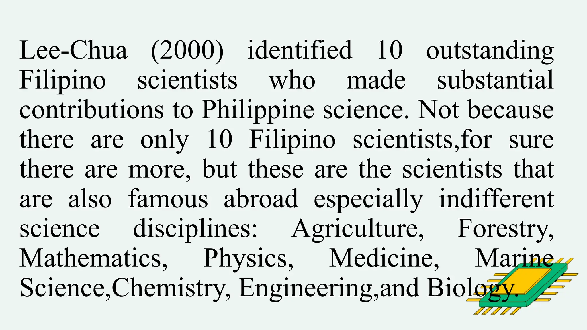 Science and yechyin the Philippines with different Filipino scientist ...