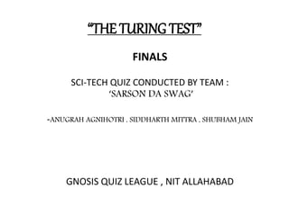 Science and Technology Quiz Finals | PPTX