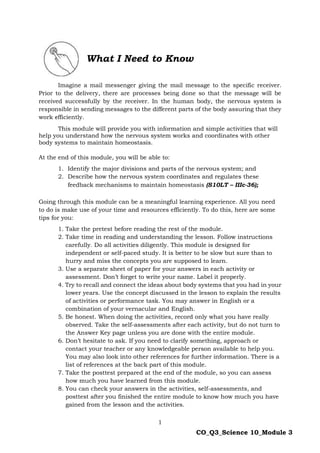 SCI10-Q3-MODULE3.pdf | Brain and Nervous System Disorders | Diseases and Conditions