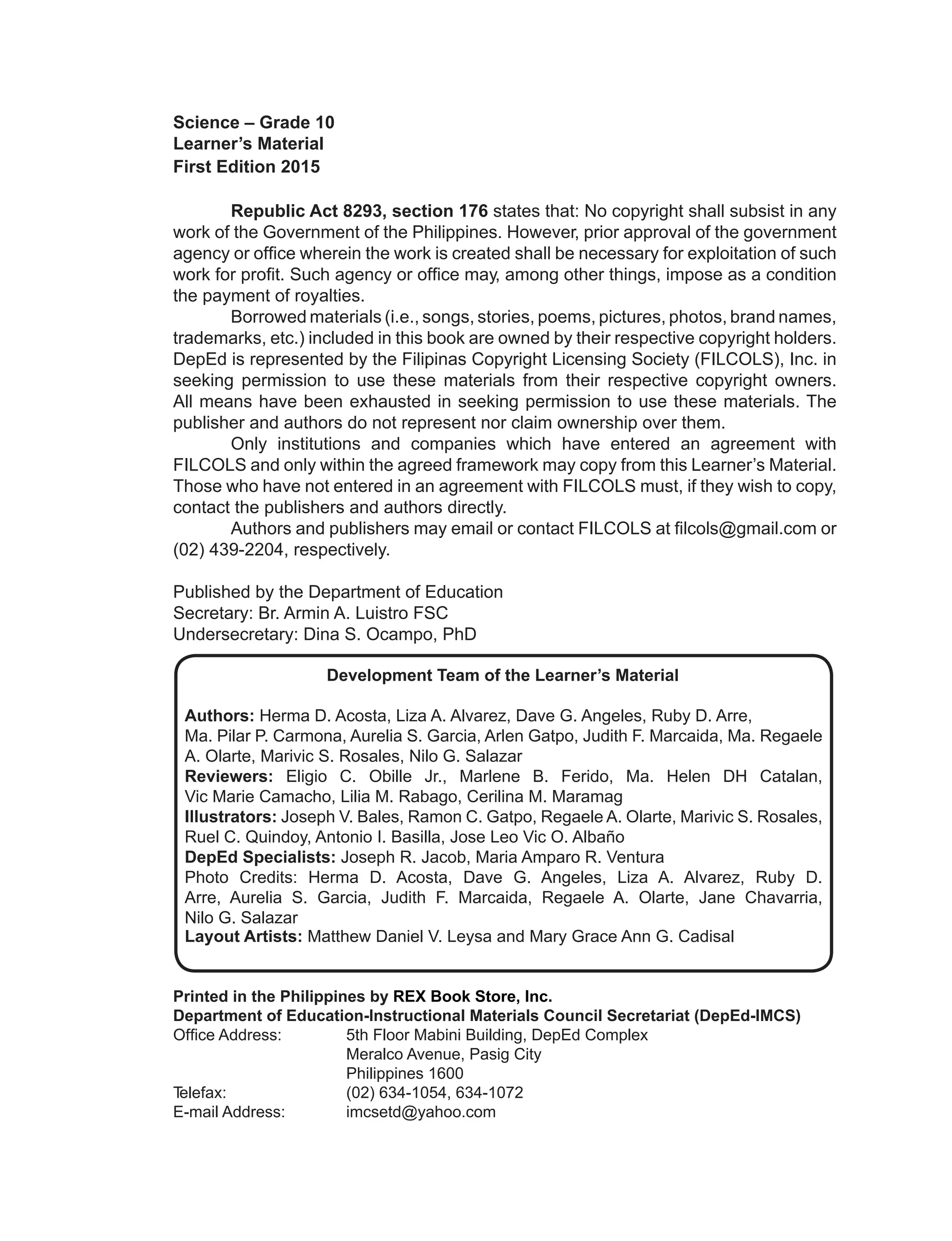 Sci10 Learner's Material u1 | PDF