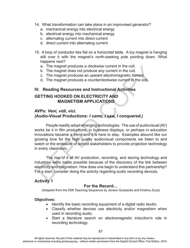 Science 10 Unit 2 module