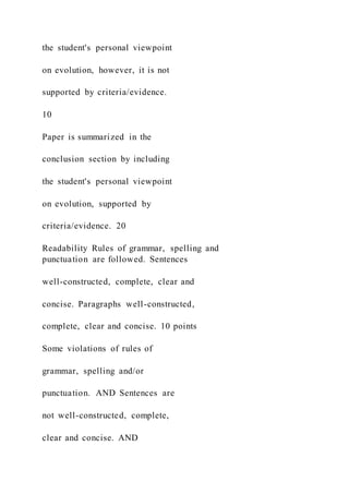 SCI 115SC Is Evolution True Term Paper Rubric El | DOCX