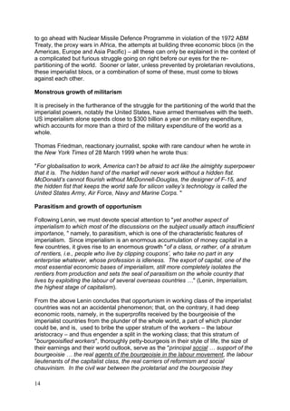 V I Lenin’s Imperialism, the highest stage of capitalism, today | PDF