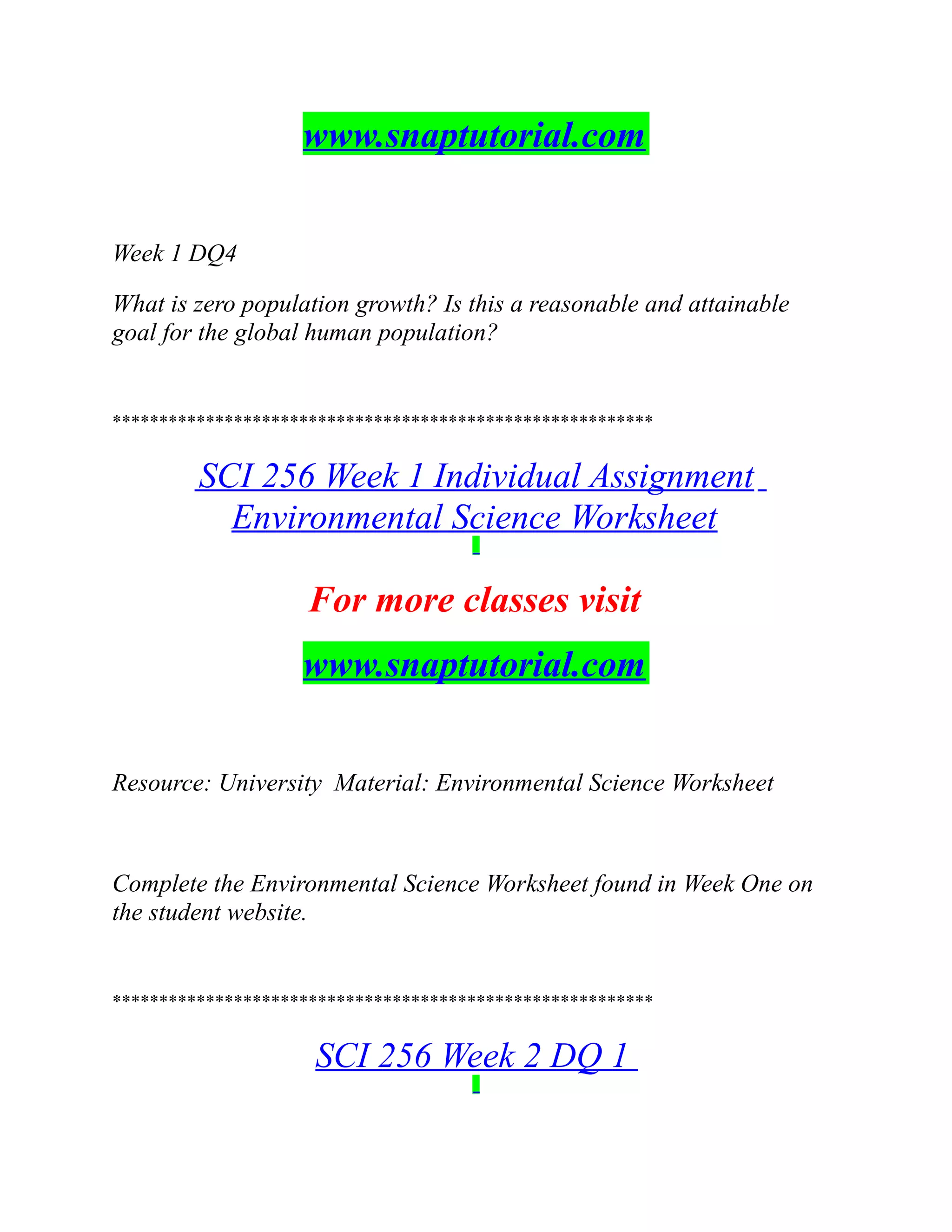 Sci 256 Effective Communication-snaptutorial.com | Science