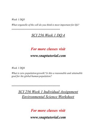 SCI 256 Enhance teaching - snaptutorial.com | DOCX