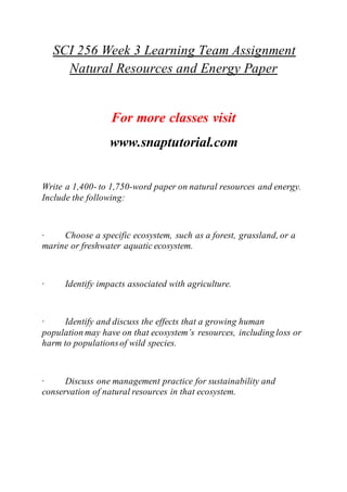 SCI 256 Enhance teaching - snaptutorial.com | DOCX