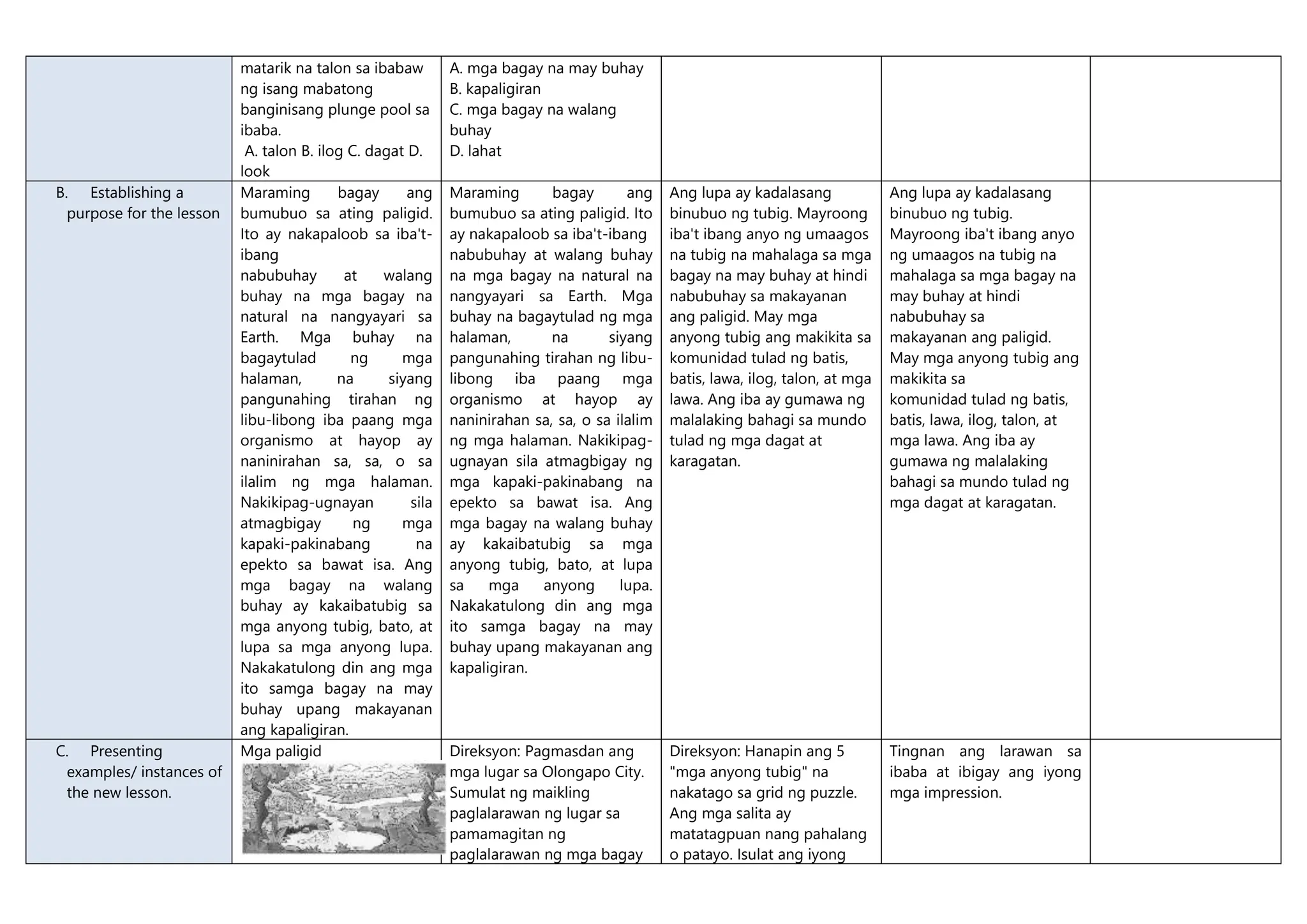 science quarter 4 week 1 daily lesson log | DOC
