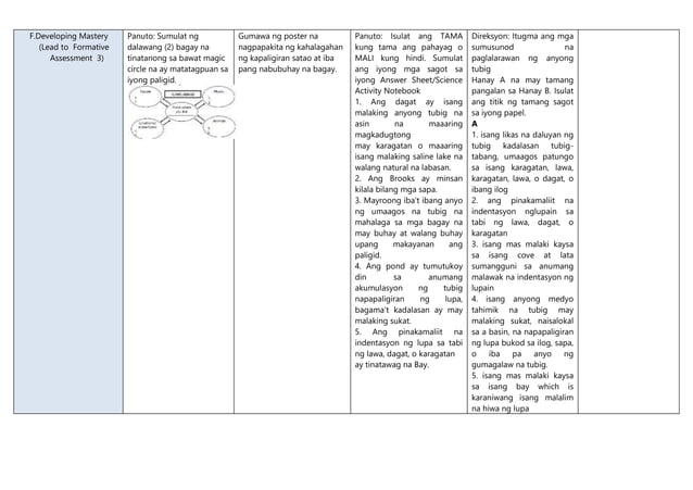 science quarter 4 week 1 daily lesson log | DOC