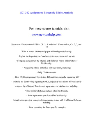 SCI 362 Extraordinary Life/newtonhelp.com | PDF