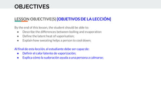 Sci5 lesson evaporation cooling | PPT