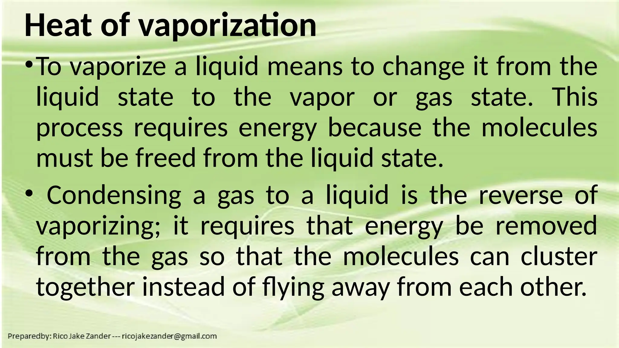 sci 7 q1 5 Explain the changes of state in terms of particle ...