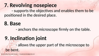sci 7 q2 1 Identify the parts and functions, and demonstrate proper ...