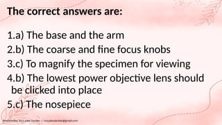 sci 7 q2 1 Identify the parts and functions, and demonstrate proper ...