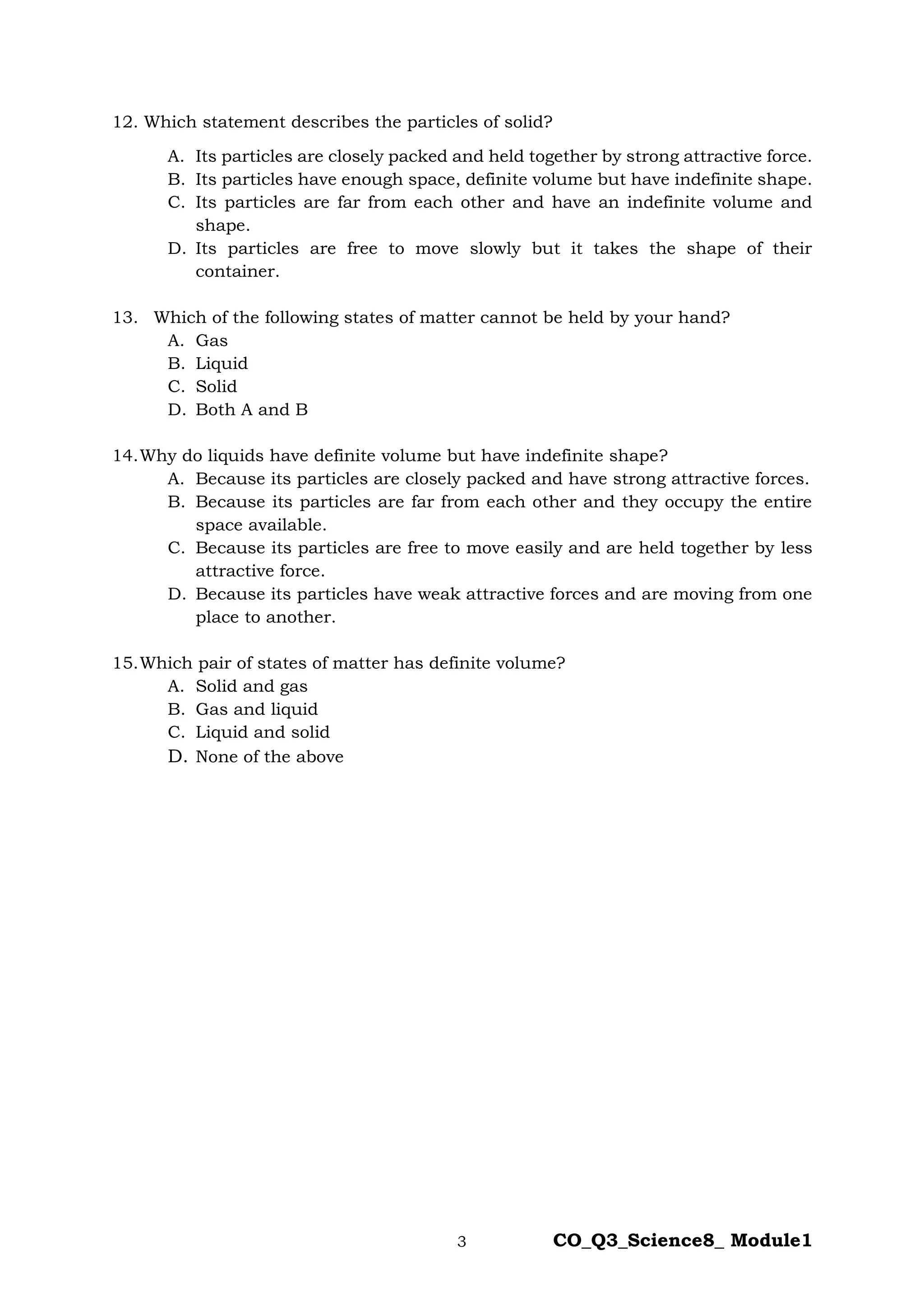 Science 8, 3rd quarter,module 1--------- | PDF
