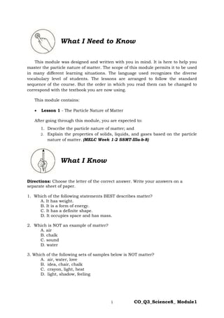 Science 8, 3rd quarter,module 1--------- | PDF