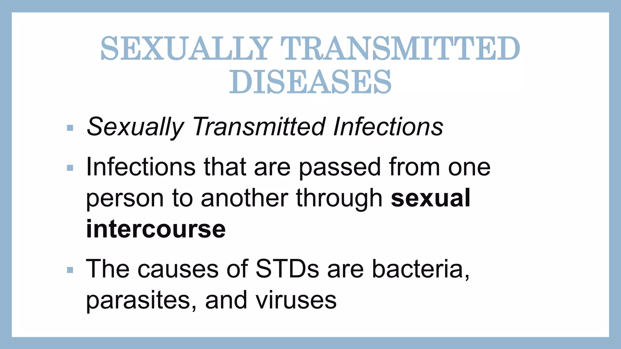 Sexually Transmitted Diseases (STDs) | PPT