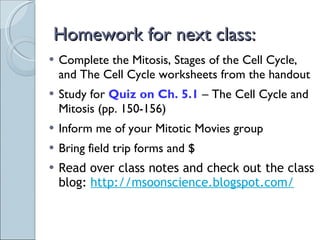 Sci 9 Lesson 2 Feb 23 - Ch 5.1 Mitosis | PPT