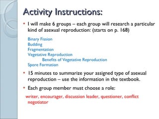 Sci 9 Lesson 4 Mar 2 - Ch 5.2 Asexual Reproduction | PPT