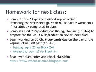 Sci 9 Lesson 8 April 18 - Assisted Reproductive Technologies | PPT