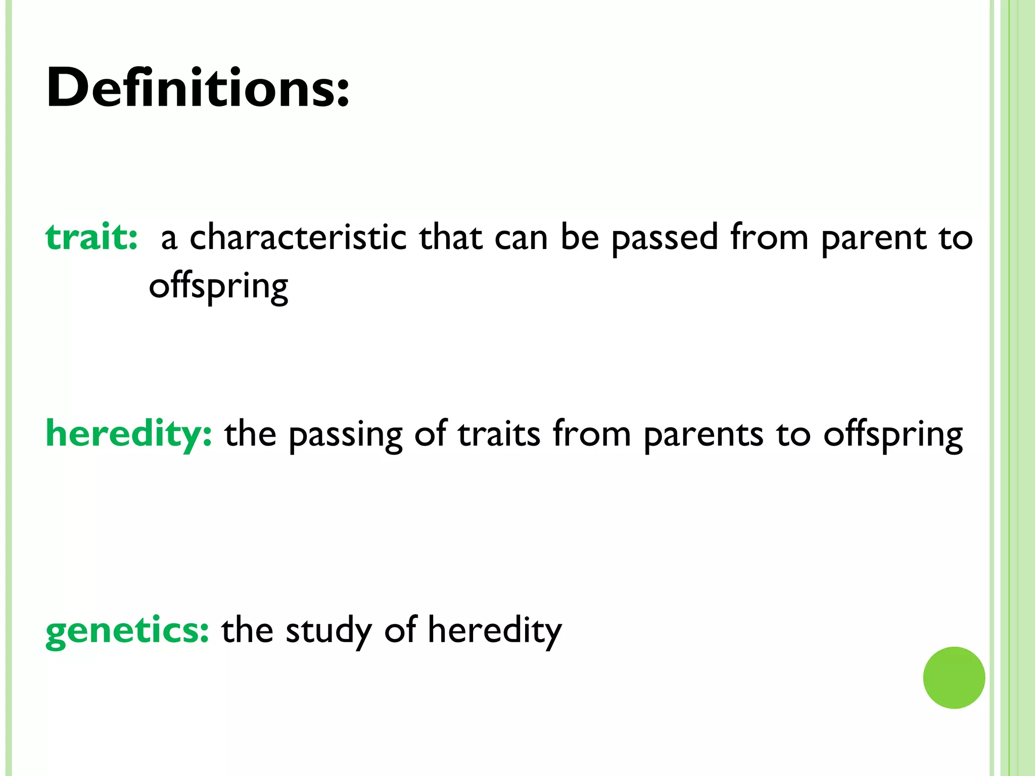 SCI 9 Lesson 1 Mar 15 - Introduction to Genetics | PPT
