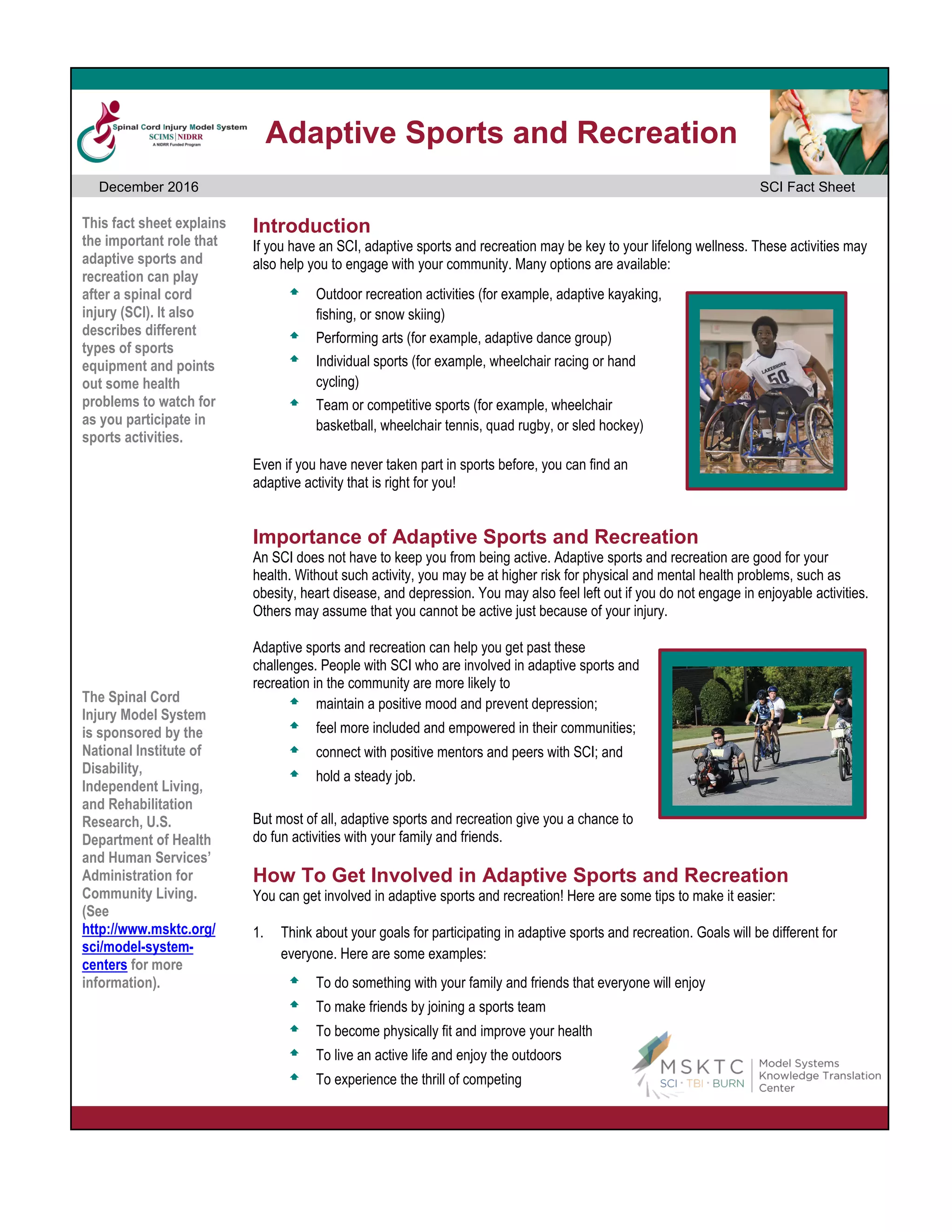 Sci adaptive sports | PDF